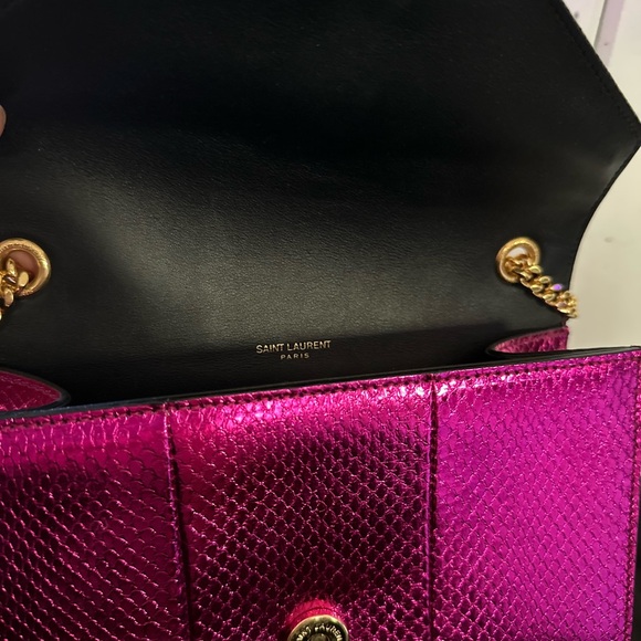 Yves Saint Laurent | Bags | Ysl Saint Laurent Kate Metallic Snakeskin ...